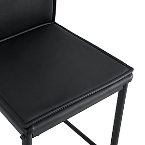 Dining Chairs Set of 2 Leather Upholstered Side Chairs Modern Barstool Dining Counter Height Chair for Living Room Dining Room Kitchen, Bedroom, Black