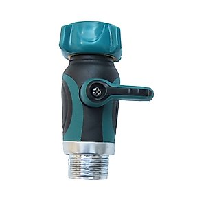 Garden Hose Shut Off Valve, Straight Garden Hose Splitter, Heavy Duty Zinc Alloy, Faucet/Hose Connector 3/4-Inch