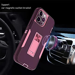 showdd Designed for iPhone 13 Pro Max Case, Military Grade Drop Protection iPhone Case Compatible with Magnetic Car Mount, Hybrid Hard PC Kickstand Case for iPhone 13 Pro Max 6.7", Purple