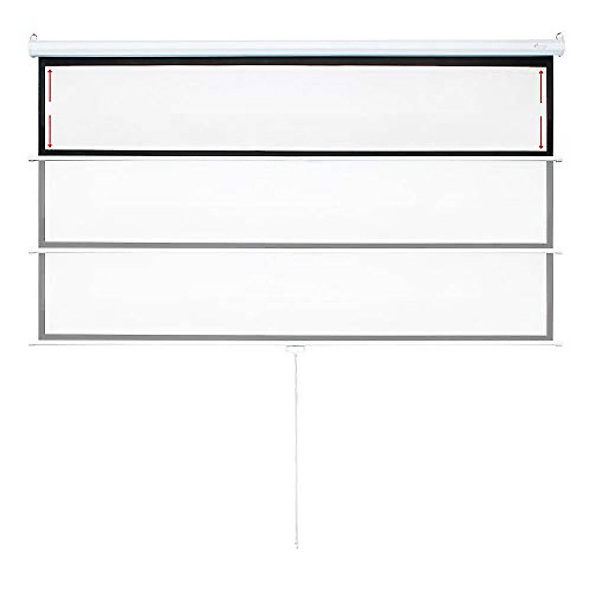 Outdoor Projector Screen Manual Pull Down,4K HD Projection Movies Screen for Indoor Outdoor Home Theater Office Movies Backyard Cinema Travel,2 x Screw Hooks Include (84 inch,16:9)