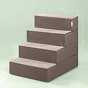 ZINUS Easy Pet Stairs / Pet Ramp / Pet Ladder, X-Large, Sand