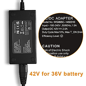 Falamiao 42V 2A Charger Replacement for Gotrax Electric Scooter 1 Prong with 5.5mm tip Universal Compatible with 36V Li-ion Battery Jetson Go Trax G2 G3 G4,GXL V2,Rival,XR Ultra/Elite,Apex