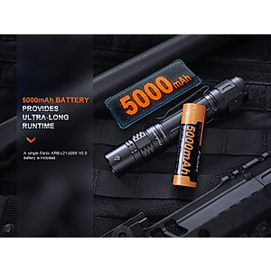 Fenix PD36R Pro 2800 Lumen USB Rechargeable LED Tactical Flashlight with EdisonBright Charging Cable Carry case Bundle