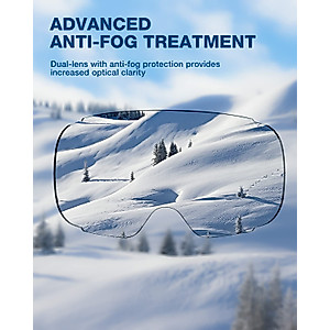 ZIONOR Ski Goggles, Z1 Zipon HD Lens Snow Goggles for Men Women Adult, Anti-fog Magnetic Lens Snowboard Goggles with UV Protection, OTG Snowboarding Goggles, Over Glasses Skiing Snowmobile Goggles