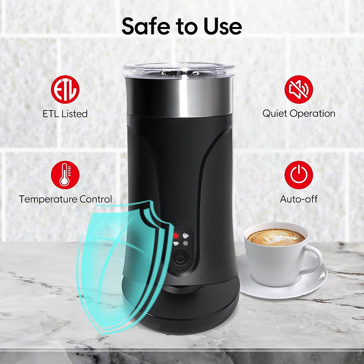 Milk Frother and Steamer, JOKARWAY Milk Frothers for Coffee, Hot&Cold 8.1oz/240ml Automatic Milk Steamer and Frother for Latte, Cappuccinos, Macchiato, Stainless Steel Coffee Frother Electric 2 Whisks