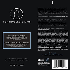 Controlled Chaos Hair Moisturizer for Curly Hair - Paraben & Sulfate Free, Moisturizes & Defines Extra Dry, Curly & Coarse Hair, Leave-in Hair Conditioner - 8 oz