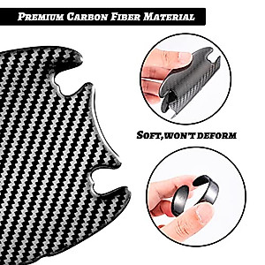 Worcas TPU Carbon Fiber Like Car Door Handle Cup Protective Sticker Auto Door Paint Guard Car Door Cup Scratch Protection Films Universal Door Handle Cups Protective Pad (m+h)/8pcs