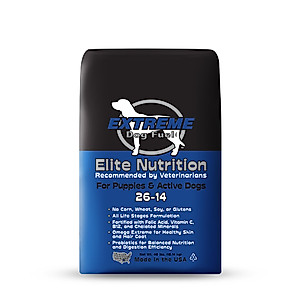 Extreme Dog Fuel Elite Nutrition for Puppies and Active Dogs 26-14 for Dogs All Life Stages - Dog Probiotics for Digestive Health, Essential Pet Supplement for Overall Wellness - 40 LB