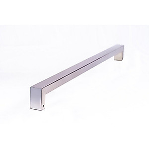 12 Inch Square Rectangle Flat Shape Stainless Steel Modern Contemporary Entry Door Handle Towel Bar Pull Shower Glass Sliding Barn Door Interior Exterior Door Pull Push Brush Nickel Satin Finish
