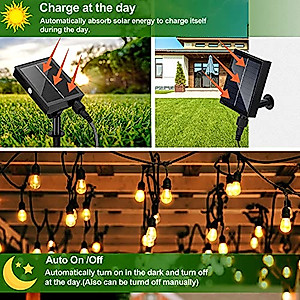 Solar Powered Waterproof LED Outdoor String Lights with Dimmable Remote Control for Backyard Garden Patio Pergola Gazebo Bistro Bedroom Christmas Wedding Party (56FT)