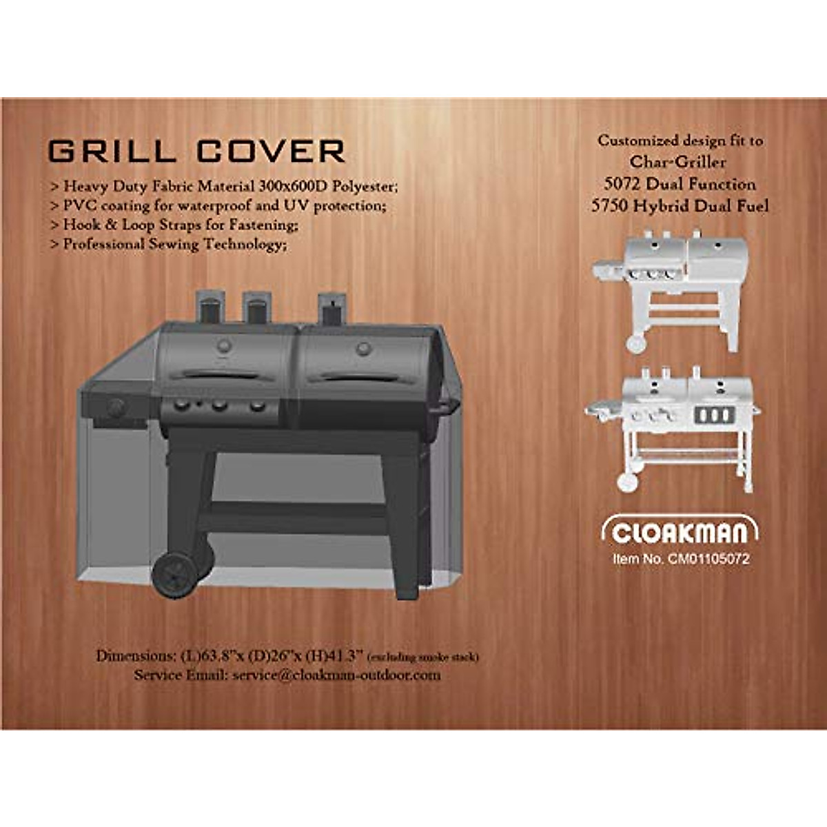 Cloakman Grill Cover 8787 for Char Griller 5750 Hybrid and 5072 5030 Dual Function Grill