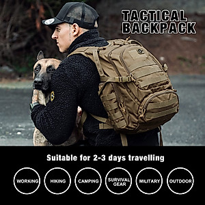 Mardingtop 25L Tactical Backpacks Molle Hiking daypacks for Camping Hiking Military Traveling Motorcycle Black