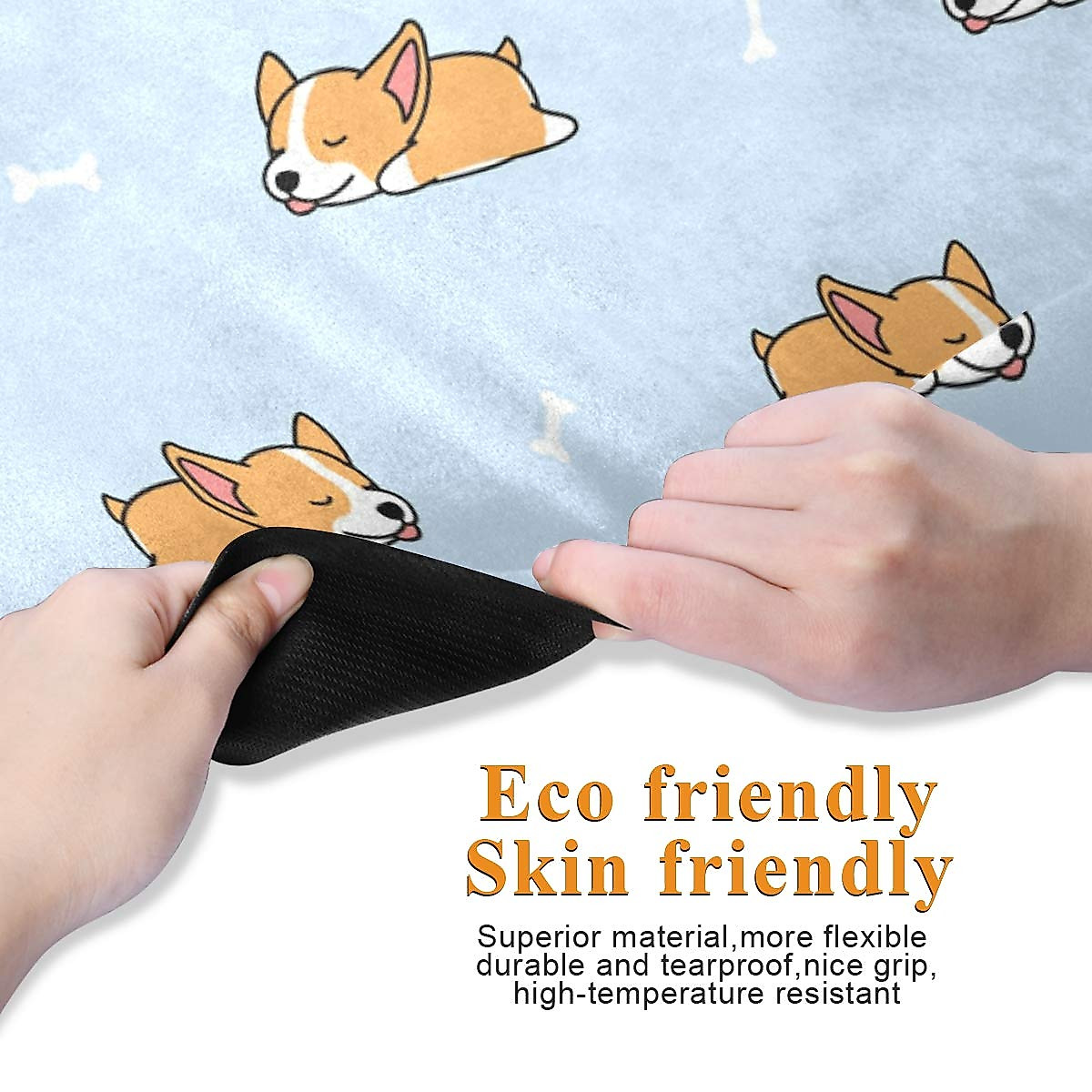AGONA Cute Corgi Dog Yoga Mat Thick Non Slip Exercise Mat Portable Folding Fitness Workout Mat for Yoga Pilates Home Floor Exercises Children Playtime