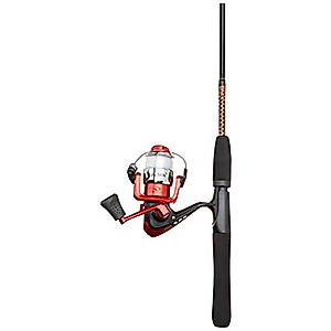Ugly Stik 5’ Complete Spinning Kit Fishing Rod and Reel Spinning Combo, Ugly Tech Construction with Clear Tip Design, 5’ 2-Piece Rod, Red