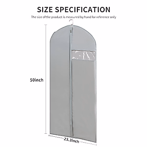 Garment Bags for Travel, 50'' Garment Bags for Hanging Clothes, Suit bag (Set of 2, 23.3'' X 50'')