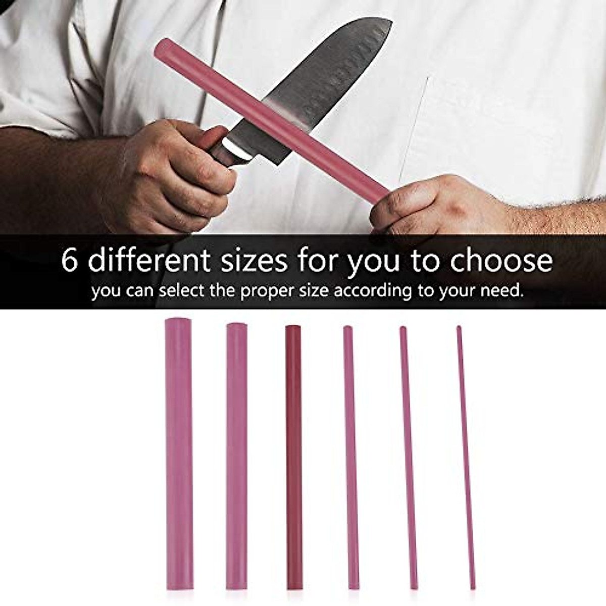 6pcs 3000 Grits Ruby Sharpening Stone Cylindrical Whetstone Sharpener Professional Knife Polishing Grinding Tool, 2~10mm
