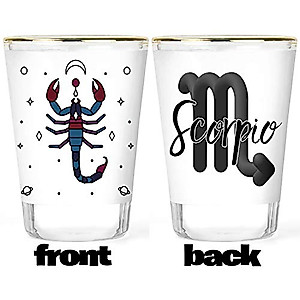 Zodiac Shot Glasses - Libra Shot Glass - Pisces Shot Glass - Sagittarius Shot Glass - Scorpio Shot Glass -Taurus Shot Glass - Virgo Shot Glass