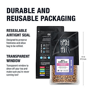 Tiesta Tea - Nutty Almond Cream | Cinnamon Almond Herbal Tea |Premium Loose Leaf Tea Blend |Non-Caffeinated Fruit Tea | Make Hot or Iced Tea & Brews Up to 200 Cups - 16 Ounce Resealable Bulk Pouch