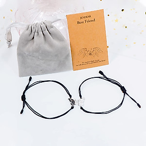 JENDEAR Friendship Bracelets Best Friend Matching Bracelets, Butterfly Handmade Rope Bracelet Meaningful Gifts for Women