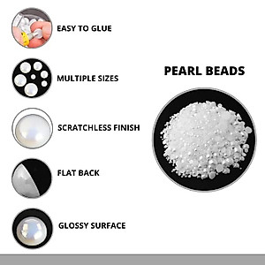 Articyard 5700 Half Pearls for Crafts - Flatback Pearls/Jewels Pearls for DIY Accessory, Art and Fashion Projects - Neatly Organized Craft Pearls for Artists and Creative People (AB White)