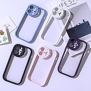 HiDog Designed for iPhone 14 Pro Max Case with Full Camera Protection, Cute Rounded Edge Frame Shape with Stylish Design, Silicone Shockproof Protective Case for Women Girls, 6.7 inch-Pink