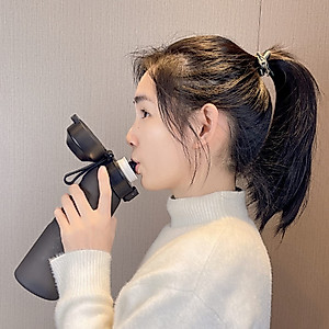 Lyxaof Water Bottle with Flavor Pods 21.9 Oz/650ml Fruit Fragrance Water Bottle Recyclable Sports Air Water Cup Scented Pods for Outdoor (Black 650ML)