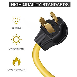 Rophor NEMA 10-30P to 14-50R EV Charger Adapter Cord, 30 AMP Dryer to 50 AMP EV/RV Conversion Adapter, Perfect Use for Level 2 EV Charging