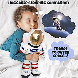 12” Plush Toy Astronaut Figurine, Realistic Astronaut Plush Toy with NASA & USA Flag Arm Patches, Super-Soft Stuffed, Space Decor Astronaut Toys for Kids 3-5, NASA Toys, Toddler Birthday Gift