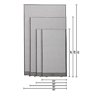GOF 4Ft Single Office Partition, Large Fabric Room Divider Panel, Custom Built Workstation (48" w x 48" h)