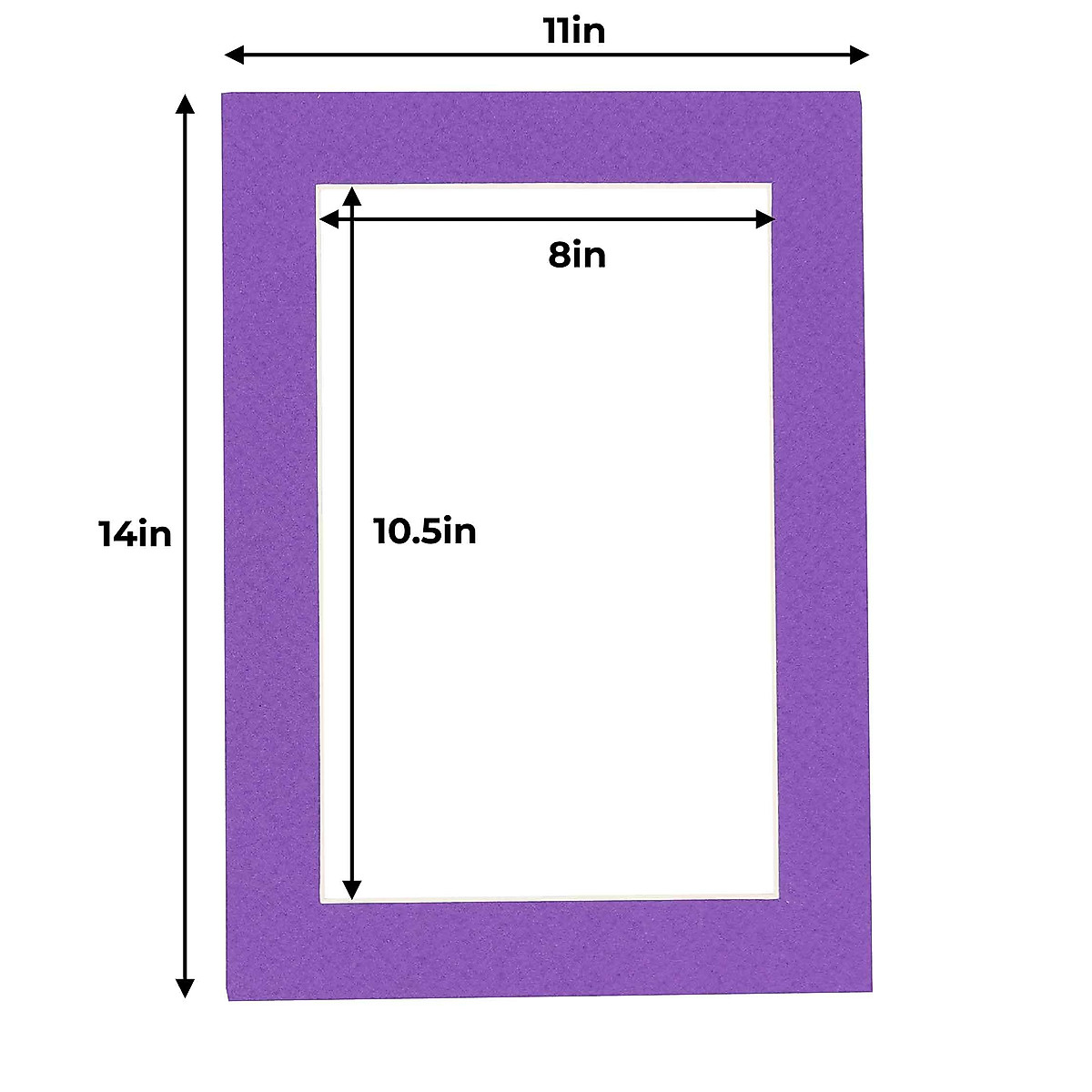 8.5x11 Mat for 11x14 Frame - Precut Mat Board Acid-Free Purple 8.5x11 Photo Matte Made to Fit a 11x14 Picture Frame, Premium Matboard for Family Photos, Show Kits, Art, Picture Framing, Pack of 1 Mat