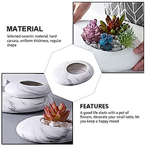 HANABASS Decorative Planters Vase Pebble Oval Desktop Container Home Pot Ceramic Ikebana Balcony Mini Indoor Flower Center Modern Holder Bonsai Outdoor Cactus for Style and Plant Garden