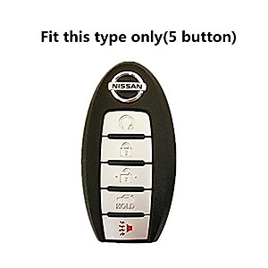 KAWIHEN Silicone Key Fob Cover Fit for Nissan 5 button Armada Murano Maxima Altima Sedan Pathfinder 285E3-3TP5A KR5S180144014（sky blue）