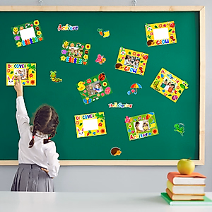 30 Packs Spring Craft Kits for Kids Springtime DIY Picture Frame Craft Flower Bee Butterfly Easter Art Craft Mothers Day Craft Party Favors Home Classroom Game Activities Bulletin Board Decoration