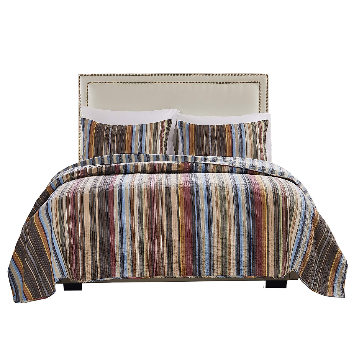 Greenland Home Barefoot Bungalow Durango Quilt Set, Full/Queen, Natural,GL-1603NMSQ, 3-Piece