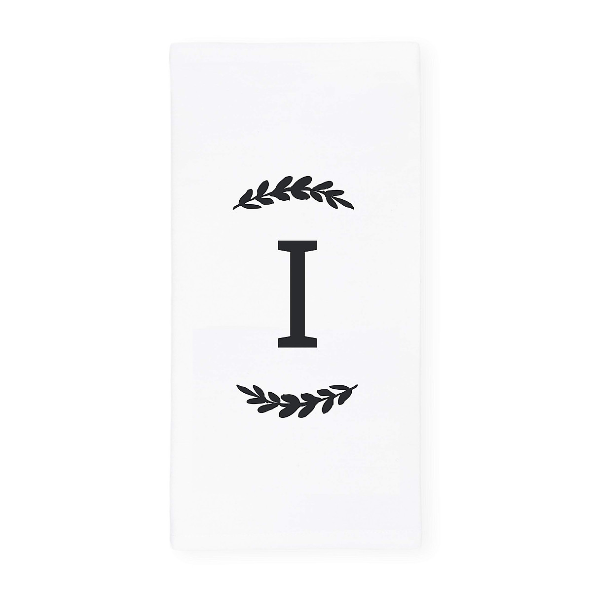 The Cotton & Canvas Co. Personalized Single Monogram Initial I Soft Absorbent Kitchen Tea Towel, Flour Sack Towel, Dish Cloth