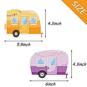 Camper Cutouts Vintage Trailers Cutouts Camping Bulletin Board Decoration Set for Classroom Decor School Playroom Baby Nursery Kids Bedroom Studio (72 Sheets)