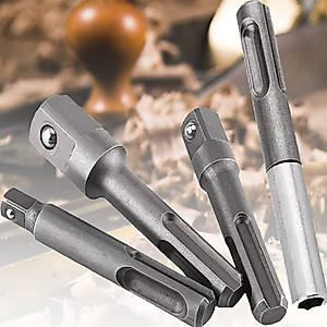 Watris Veiyi 4PCS SDS Plus Socket Adaptor, SDS Plus Extension, 1/4" Hex Shank Drill Bit Set, Impact Socket Adaptor, 1/4"3/8"1/2" Square Extension Connector for Drill and Handheld Driver