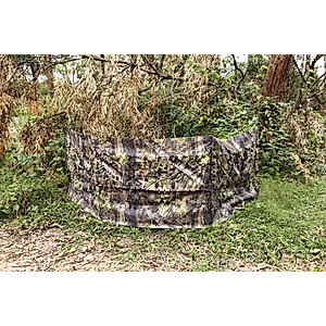 AUSCAMOTEK Ground Blind 5 × 10 Feet for Turkey Hunting Deer Blinds Camouflage Pattern Height Adjustable -Woodland Green Leaf