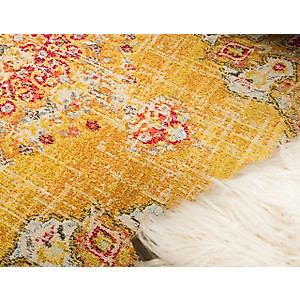 Unique Loom Penrose Collection Area Rug - Alexis (8'x 10' Rectangle, Gold/ Gray)