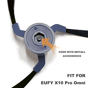 Piegricdiat Replacement Accessories Fit for Eufy X10 Pro Omni Robot Vacuum and Mop, Vacuum Bags & Hepa Filter& Side Sweep& Mop Pad& Brush Roll (9PC-Brush ROLL& Filter& Sweep& Bag& MOP)