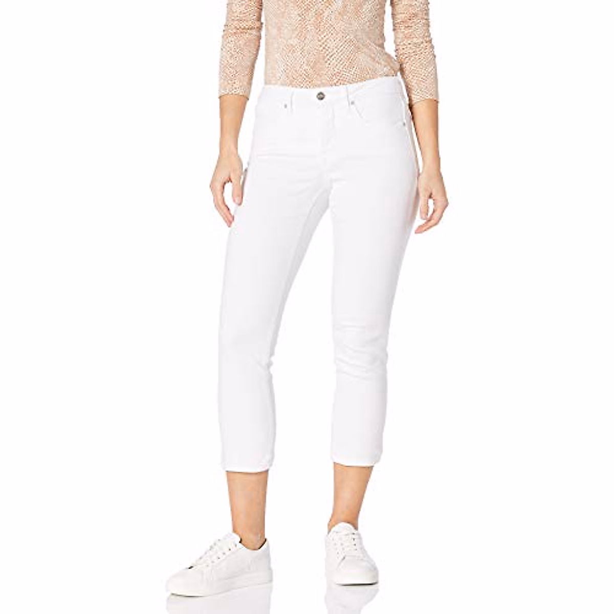 NYDJ womens Sheri Slim Ankle in Petite Jeans, Optic White, 10 Petite US