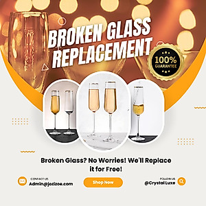 The 7th Beryl CRYSTAL LUXE Champagne Flutes, 24k Gold Champagne Glasses Set of 4, Hand blown Crystal Champagne Flutes Glass,Mimosa glasses, Gifts for Wedding, Anniversary, Women, Men, Birthday