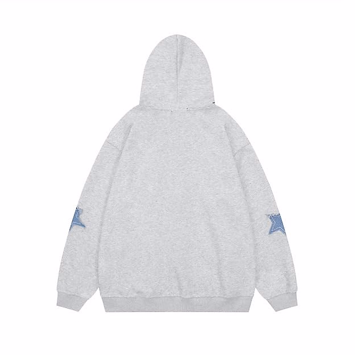 Y2K Hoodie Women Grunge Stars Zip Up Sweatshirt Acubi Emo Oversized Hooded Jacket Harajuku Pullover Alt Clothing (Gray,M)