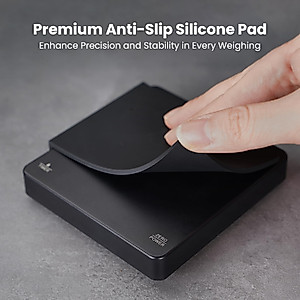 Mini Coffee Scale with Timer, Maestri House Rechargeable Espresso Scale, 2kg/0.1g Accurate Scale for Espresso and Pour-Over Coffee, Portable Digital Kitchen Scale with Automatic Timing-Black