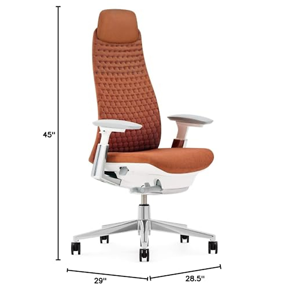 Haworth Fern Executive Office Chair with Ergonomic Innovations - Stylish Desk Chair with Digital Knit Finish and Adjustable Headrest - with Lumbar Support (Ember)