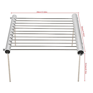 TOPINCN Folding Campfire Grill Grate, Portable Compact Camping Grill Stainless Steel Folding BBQ Tube Outdoor Backpackers for Picnic Garden Cooking 30.7x27.5x21.2cm