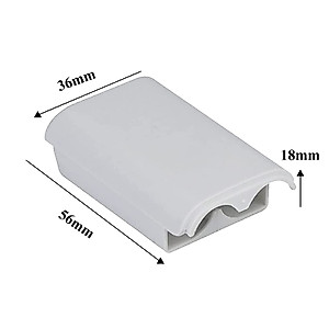 2 Pcs Battery Pack Cover for Xbox360 Wireless Controller, Replacement Battery Pack Cover Shell Case (1×Black, 1×White)