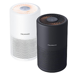 FULMINARE Air Purifiers for Bedroom H13 True HEPA Air Filter 2 Pack(PU P05 White and Black)