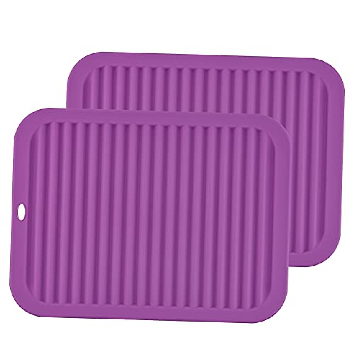Smithcraft Silicone Trivets for Hot Dishes, Pots and Pans, Hot Pad 9"X12for Kitchen, Multi-Purpose Silicone Trivet Mat, Heat Resistant Mat for Quartz Counter & Table, Silicone Pot Holders Set 2 Purple