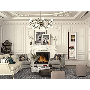 PILOCOS Upgraded 65 x 22 Inch Full Length Floor Mirror, Bronze Wall Mounted Full Body Mirror with Beveled Stereoscopic Aluminum Alloy Frame, Large Dressing Mirror for Living Room/Entryway/Bedroom